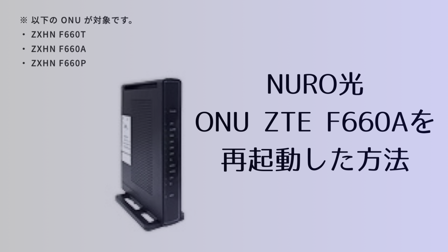 【NURO光】Wi-Fi がAだけ繋がらない問題を解決した方法〜ONU ZTE F660A〜【Google nest mini ...